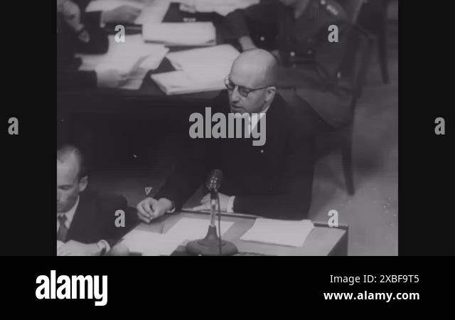 1946 - French prosecutor Auguste de Ribes makes his closing statement ...