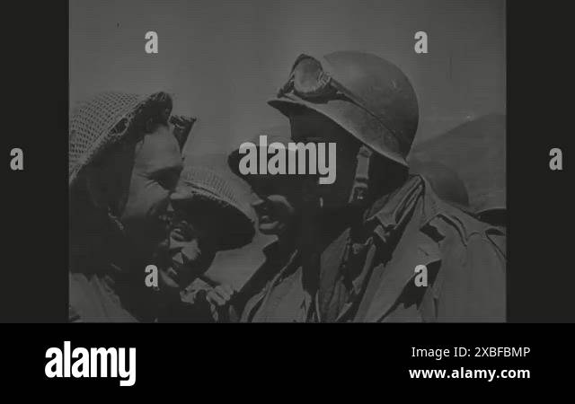 1943 - A montage shows uniformed soldiers from all the nations fighting ...