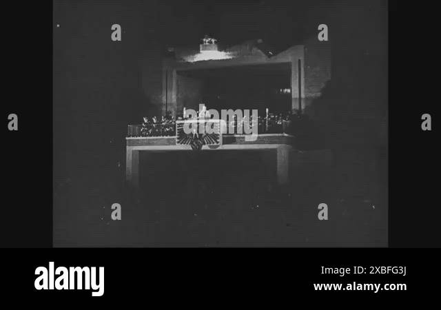 1940s - Hitler gives a speech to a large crowd Stock Video Footage - Alamy