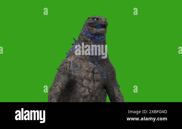 Monster Godzilla Green Screen Angry 3D Rendering Animation Stock Video ...