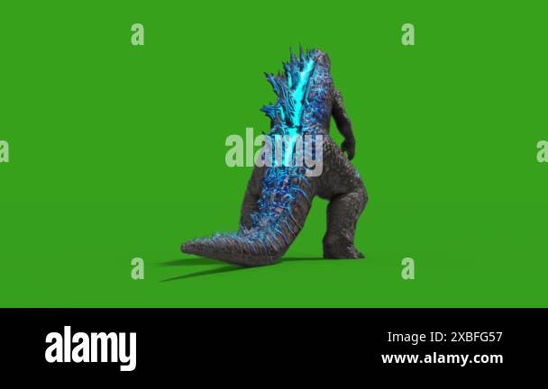 Monster Godzilla Green Screen Angry Back 3D Rendering Animation Stock ...