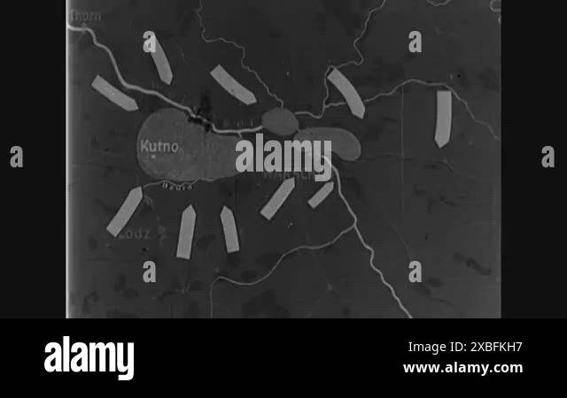 1939 - An animated map shows how German forces closed in on Kutno and ...