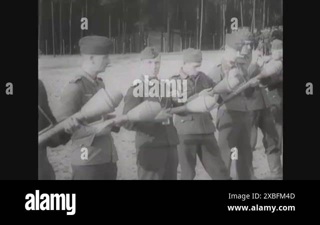 1940s - German soldiers are trained on using flamethrowers and various ...