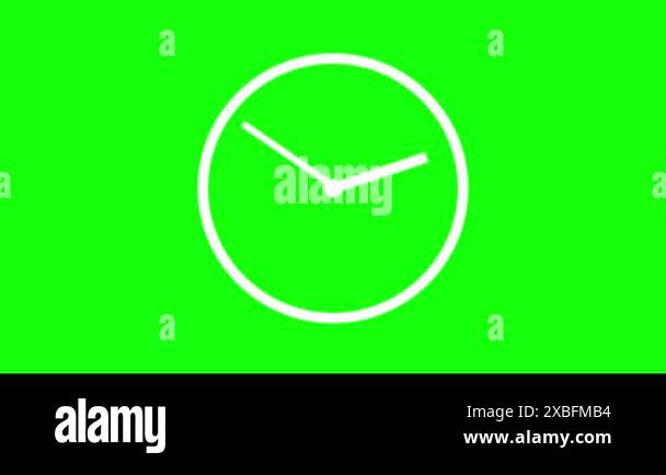 A clock in two form green screen chroma key. green screen animation ...