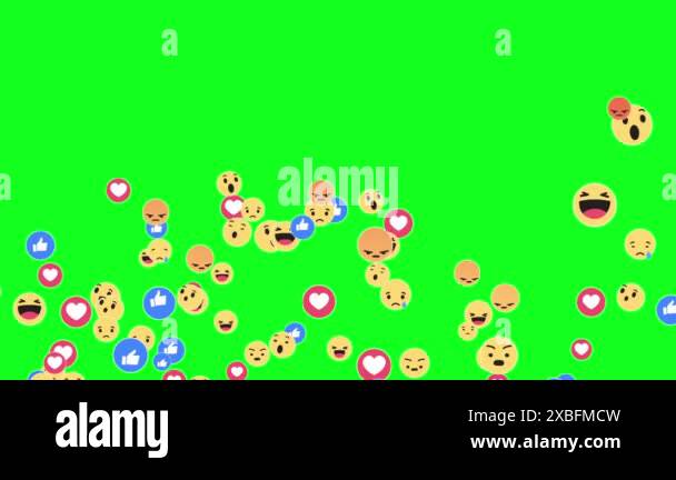 Social media Emoji Symbol Like, Love, react emotion icon animation on ...
