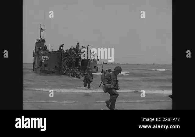 American landing craft on normandy beaches Stock Videos & Footage - HD ...