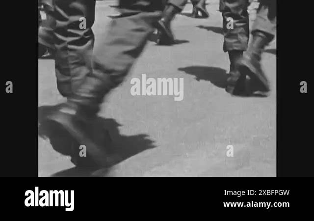 1966 - Crowds film men and women of the Israel Defense Force marching ...