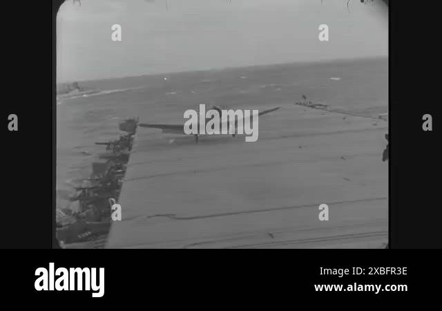 1942 - B-25s land and take-off from the USS Enterprise during the Tokyo ...