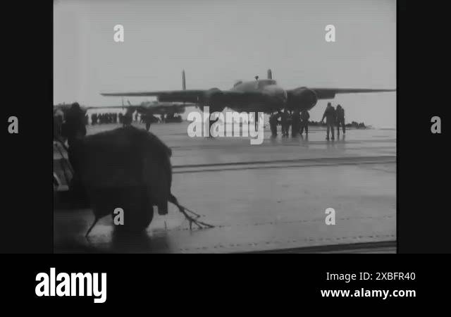 1942 - B-25s take-off from the USS Enterprise during the Tokyo Raid in ...