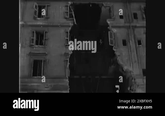 An Italian propaganda film from World War II showing destruction caused ...