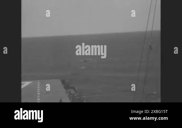 1950 - An F9F misses the USS Philippine Sea and crash lands in the sea ...