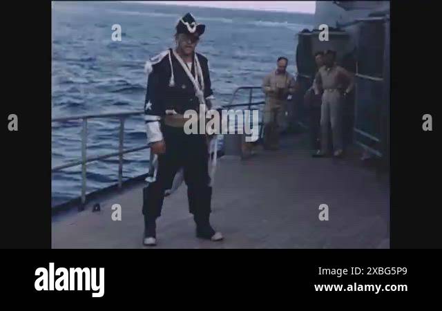 1947 - Davy Jones shakes hands with the Navy Commander during King ...