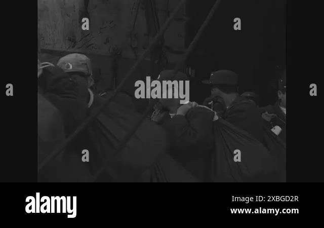 1953 - Wounded POWs being exchanged walk off a ship towards Red Cross ...