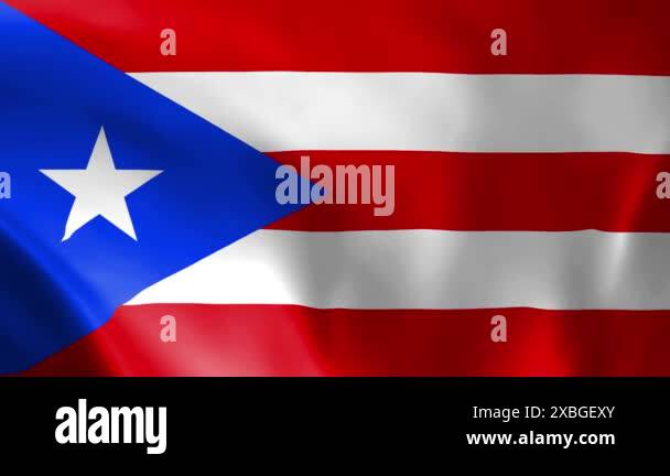 Puerto Rico flag in the wind. Detailed fabric texture. Seamless looped ...