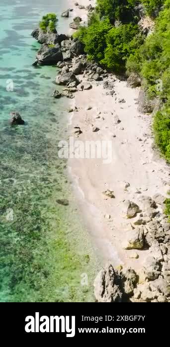 Coral reefs with turquoise sea water in tropical beach. Carabao Island ...
