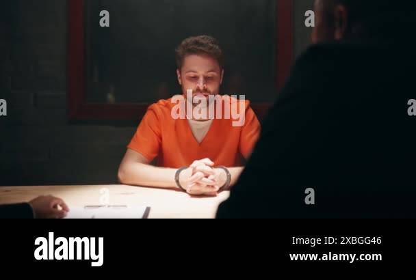 Man, interview and statement in jail for crime, arrest with legal ...