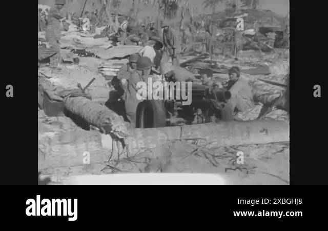 Marines secure the beachhead of Tarawa Island as more marines flood in ...