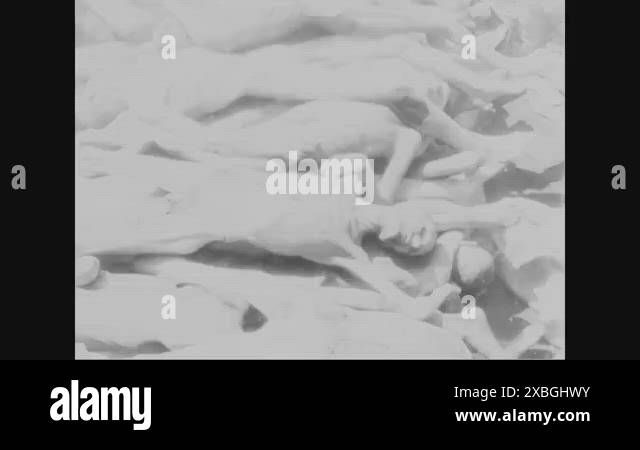 Emaciated survivors a the Mauthausen concentration camp after being ...