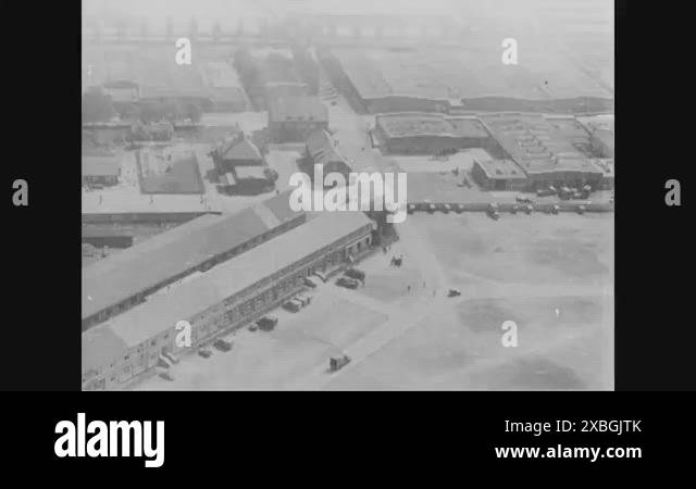 Aerial footage of the Dachau concentration camp, one of the oldest ...