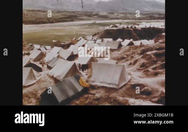1980 - An Afghan refugee camp on the Afghanistan-Pakistan border during ...