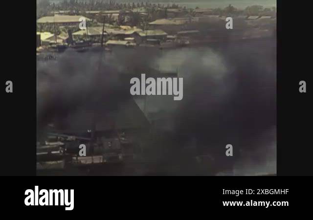 1942 - Ships entering and leaving Pearl Harbour, during WWII Stock ...