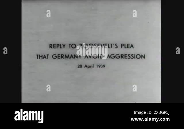 1939 - Hitler gives a speech responding to FDR's plea to stop German ...