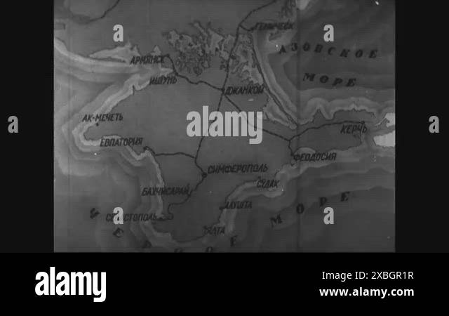 1944 - An animated map shows Russia's attack plans for the Kerch ...