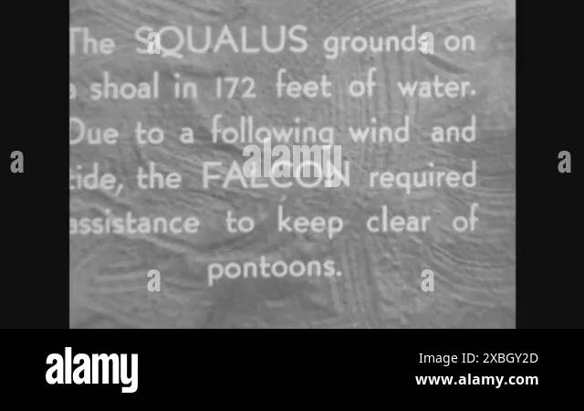 1939 - The USS Falcon rescues the sunken USS Squalus submarine Stock ...