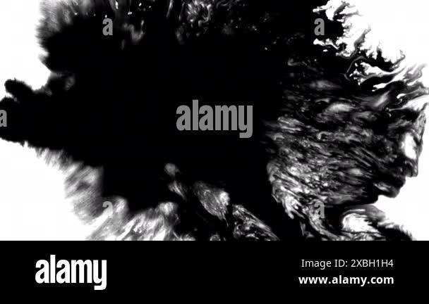 Black ink rorschach effect abstract background artistic flow splatter ...