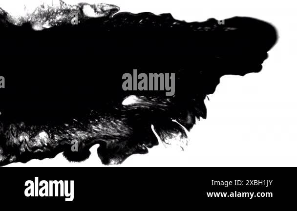 Black ink rorschach effect abstract background artistic flow splatter ...