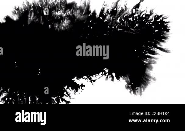 Black ink rorschach effect abstract background artistic flow splatter ...