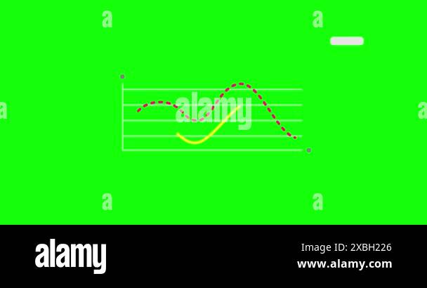 Loop animation of simple graph. Animated Infographic on green ...