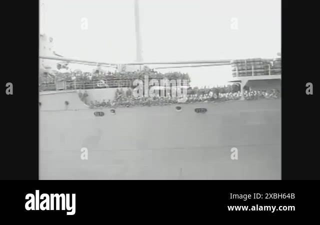 1953 - The USS General John Pope is docked at Moji Port Stock Video ...