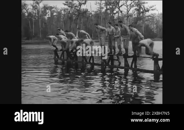 1944 - American soldiers at Camp Gordon's amphibious training center ...
