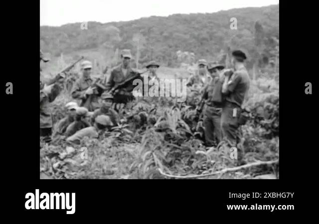 Montagnard villagers learn demolition and a tree is bombed and they ...
