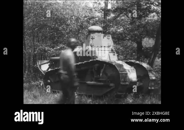 An M1917 Light Tank is driven through a forest in a United States Army ...