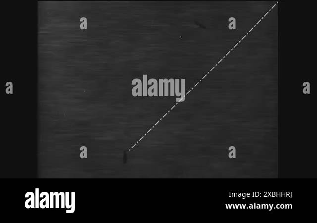 1943 - Animation is used to show how US Navy ships can track targets ...