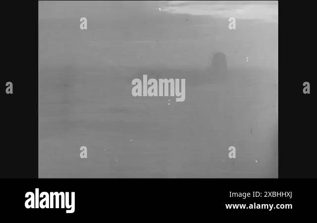 1944 - Combat footage shows an overhead view of allied planes bombing ...