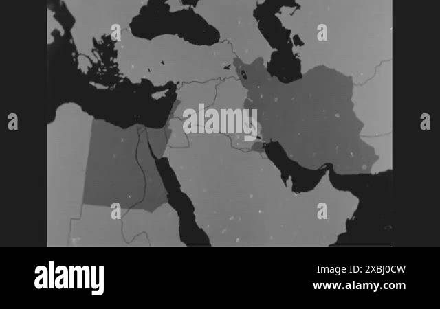1952 - Maps show the locations of various Middle Eastern countries ...