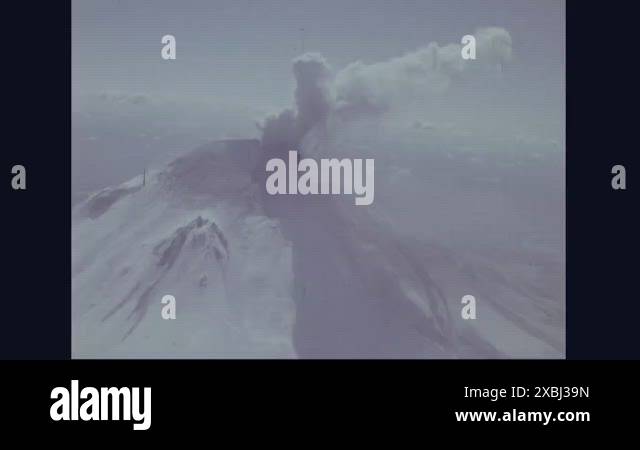 The eruption of the stratovolcano Mount St. Helens is shown in the ...