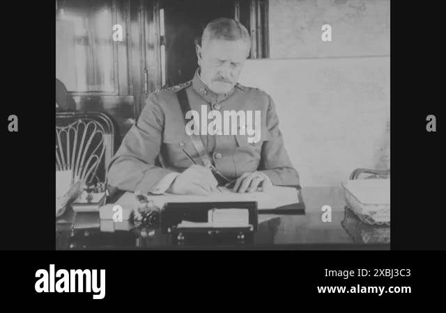 1918 - General Pershing answers letters in his private train car, then ...