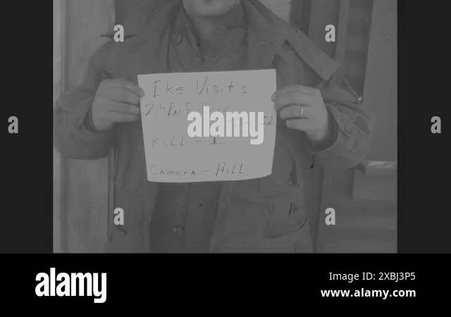 1952 - President elect Eisenhower visits soldiers of the 2nd infantry ...