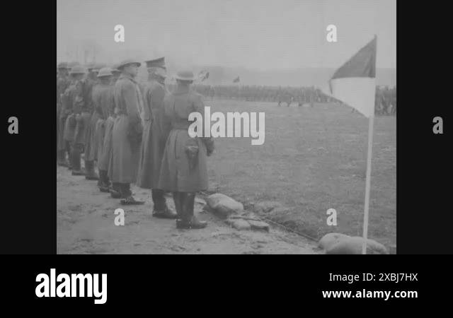 President Woodrow Wilson and General John J. Pershing watch as the 26th ...