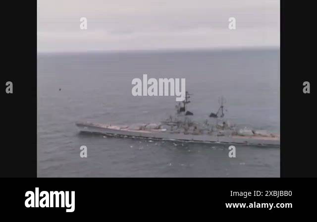 1969 - Aerial shots show some close-up views of the USS New Jersey at ...