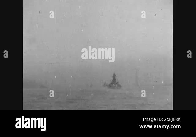 1930s - A US Navy fleet sails under the uncompleted Golden Gate Bridge ...