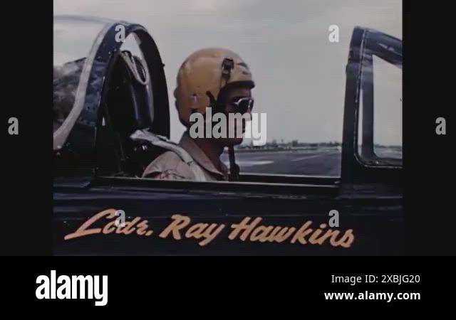 1957 - US Navy Panther jets take off from a Naval Air Station Stock ...