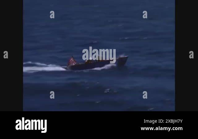 1967 - A US Navy boat encounters a Vietnamese boat, scenes going down a ...