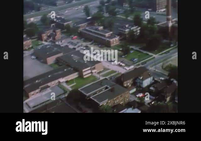 1967 - An aerial view shows residential areas affected by the Detroit ...