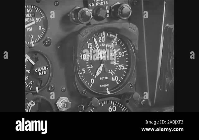 1956 - Pre-flight tests inside the cockpit of an Army H-19 helicopter ... 1956 - Pre-flight tests inside the cockpit of an Army H-19 helicopter ...