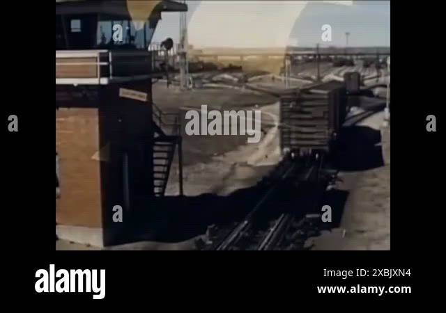 1951 - A railroad classification yard operated by automation Stock ...